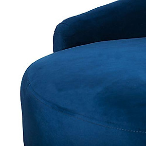 Safavieh Couture Home Evangeline Modern Glam Navy Velvet and Black Parisian Sofa