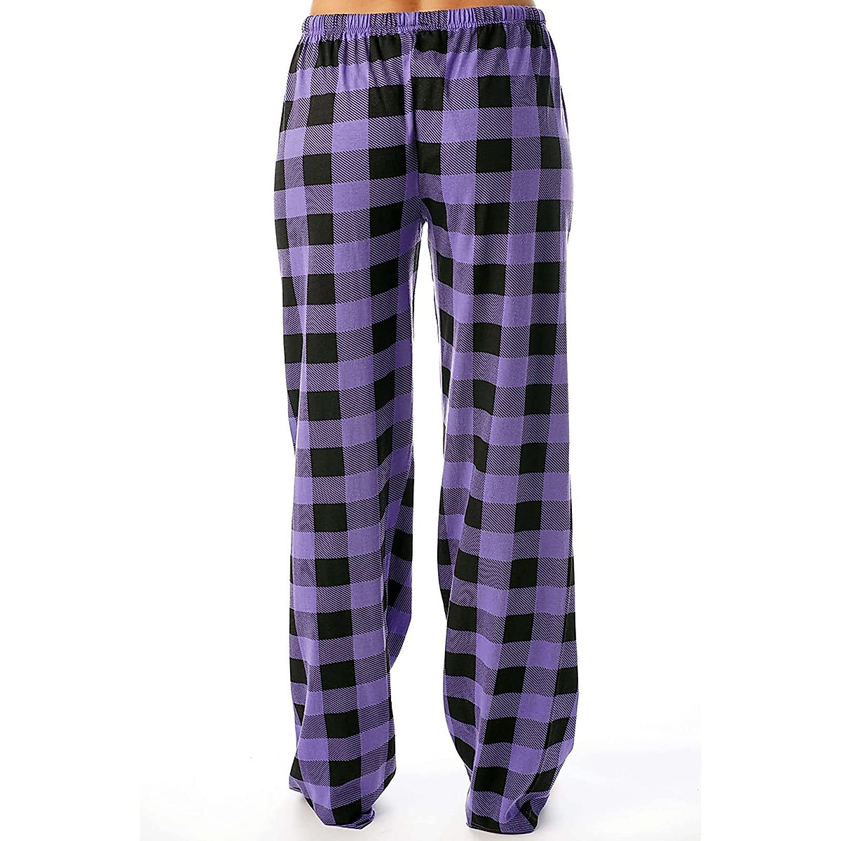 Pajamas Pants for Women Plaid Casual Comfy Drawstring Sleepwear Lightweight Lounge Yoga Trousers Pj Bottoms with Pocket A-Purple