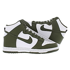 Nike boys Dunk High GS, White/Olive-db2179105, 6 Big Kid