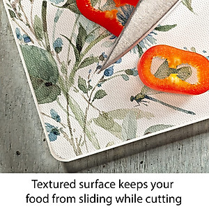 CounterArt Bohemian Blue 3mm Heat Tolerant Tempered Glass Cutting Board 10” x 8” Manufactured in the USA Dishwasher Safe