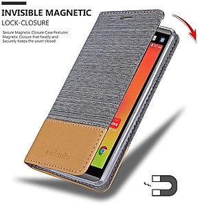 Cadorabo Book Case Compatible with LG V20 in Light Grey Brown - with Magnetic Closure, Stand Function and Card Slot - Wallet Etui Cover Pouch PU Leather Flip