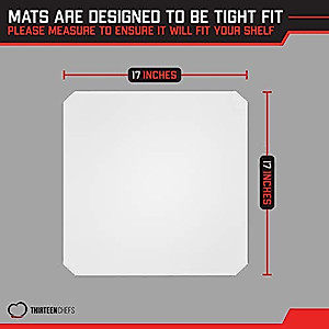 Thirteen Chefs Industrial Shelf Liners 18 x 18 Inch, 5 Pack Set for Wired Shelving Racks, Clear Polypropylene