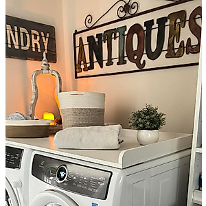 Kaboon Washer Dryer Countertop, Melamine Countertop with Edge Rails - 27.5" Depth x 54" Width Laundry Room Organization，White