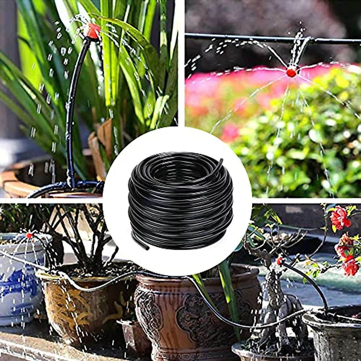 Hourleey 50 Feet Blank Distribution Tubing Irrigation Drip Hose, 1/4 Inch Drip Line