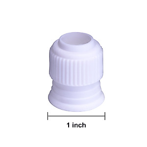 Shappy Coupler Piping Bag Plastic Standard Couplers Cake Decorating Coupler Pipe Tip Coupler for Icing Nozzles, White (12 Pieces, 1.2 x 1 Inch)