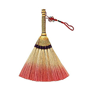 MXY Mini Broom Short Handle Handmade Natural Brooms Home Decorative Broom Retro Sweeping Brooms for Car, Sofa, Corner, Angle, Mats, Desk, Chair and More 10.63 Inches Long