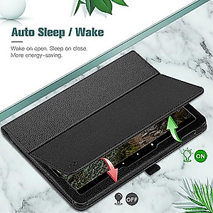 Fintie Folio Case for All-New Amazon Fire HD 10 and Fire HD 10 Plus Tablet (Only Compatible with 11th Generation 2021 Release) - Slim Fit Standing Cover with Auto Sleep/Wake, Black