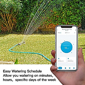 Smart Water Timer with Wi-Fi Hub, Bluetooth Hose Timer with Rain Delay for Outdoor Garden Lawn Faucet, Programmable Irrigation Sprinkler Timer with Automatic and Manual (Smart WiFi)