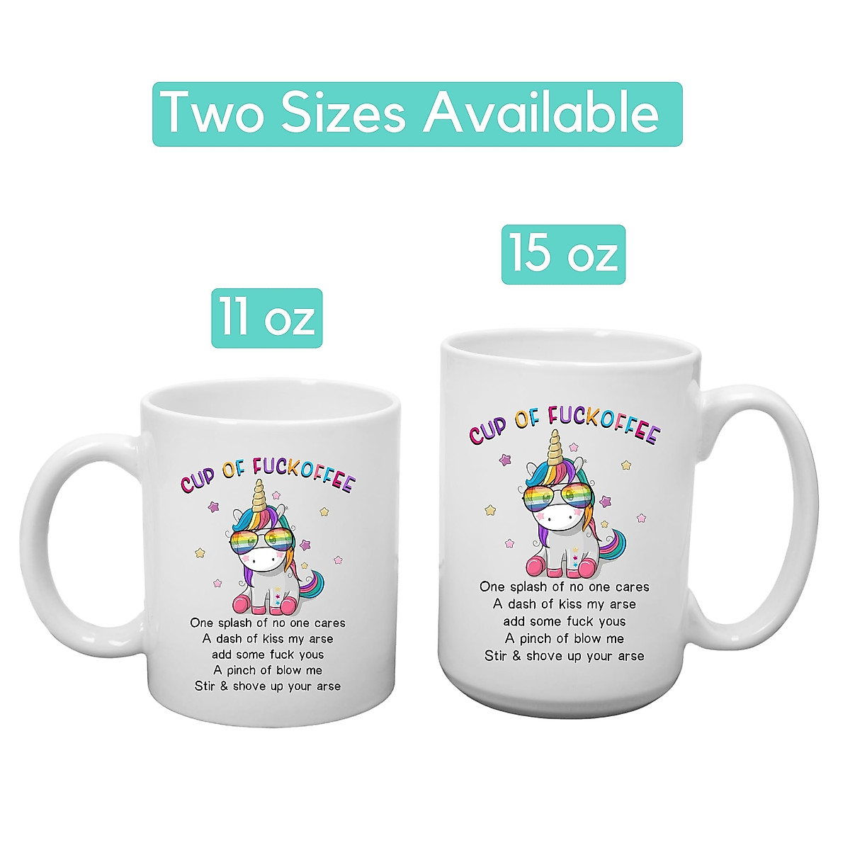 Cup of Fuckoffee Funny Unicorn Adult 11oz Coffee Mug