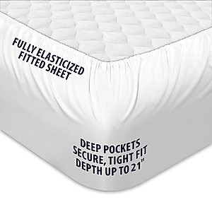 COONP Full Mattress Topper, Extra Thick Pillowtop, Cooling Plush Mattress Pad Cover Cotton Top Bed Topper Protector with 8-21 Inch Deep Pocket