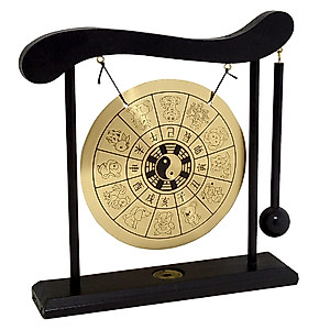Zen Art Brass Feng Shui Desktop Zodiac Gong for Decor W1649