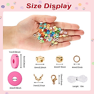 QUEFE 4800pcs Clay Beads for Bracelet Making Kit 48 Colors Flat Round Polymer Clay Beads Spacer Heishi Beads for Jewelry Making Kit, for Girls 8-12, Preppy, Gift Pack