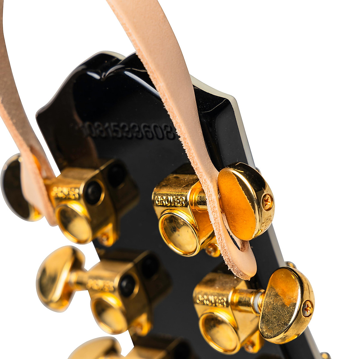 Levy's Leathers Carving Leather Guitar Hanger; Fits Most Standard Machine Tuners (MM1N)