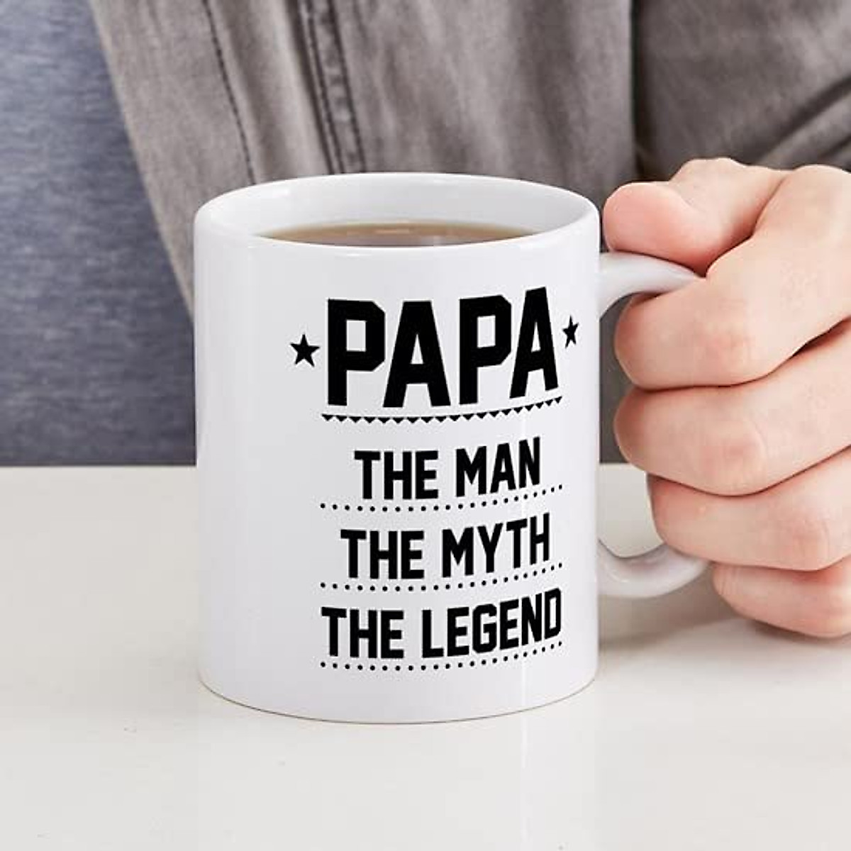 CafePress Papa The Man, The Myth, The Legend Mugs Ceramic Coffee Mug, Tea Cup 11 oz