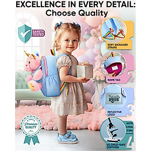 Naturally KIDS Pink Unicorn Toys for 3 Year Old Girl, 3 Year Old Girl Gifts, Gifts for 2 Year Old Girls, Gifts for 3 Year Old Girl, Toddler Unicorn Backpack