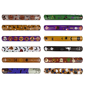 JoFAN 48 PCS Easter Slap Bracelets Toys for Kids Boys Girls Toddlers Easter Basket Stuffers Egg Fillers Gifts Party Favors