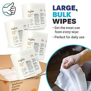 Zogics Wellness Center Cleaning Wipes – Gym Wipes for Cleaning Surfaces and Equipment, Durable and Safe Pre-Saturated Wet Wipes (4,600 Count, 4 Rolls of 1150 Wipes)