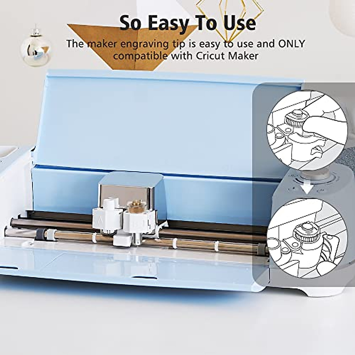 Engraving Tip and QuickSwap Housing, Replacement Premium Carbide Steel Engraving Tip + QuickSwap Housing, Perfect Engraving Tool, Silver