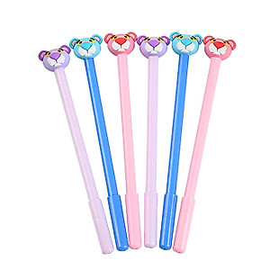 WIN-MARKET Fashion Cute Colorful Kawaii Lovely Colorful Animal Tiger Gel Ball Pens Office School Supply Stationery Pen(6PCS)