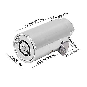 Vending Machine Lock Cylinder, Zinc Alloy Chrome Color Single Opening Key Vending Machine Lock Cylinder for Automatic Selling Machines Industrial Tank Safe Box