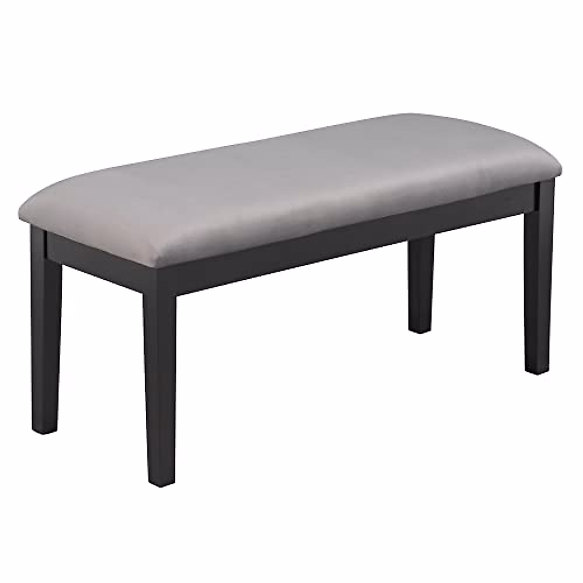 Goozio 6-Piece Dining Table Set with Marble Veneer Tabletop, 4 Flannelette Upholstered Chairs and 1 Bench for Kitchen, White+Gray