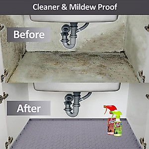 Under Sink Mat, Under Sink Liner 34" x 22" for Kitchen fit 36" Cabinet, under sink mats for kitchen waterproof for Drips Leaks Spills, Kitchen Cabinet Protector Silicone Mat for Under Sink Organizer