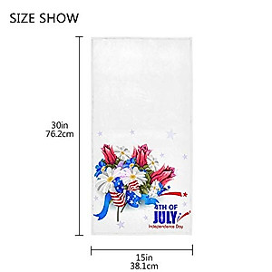 Tamniee Patriotic Hand Towels Guest Bathroom Towel Quality Premium Kitchen Dish Washcloth Home Decor 30 x 15 Inches for Guest Hotel Spa Gym Sport Yoga Home