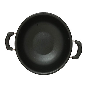 Non-Stick Kadai with Stainless Steel Lid Non-Stick Cookware Aluminium Non-Stick Kadai with Scrubber & Paddle Deep Fry Kadai