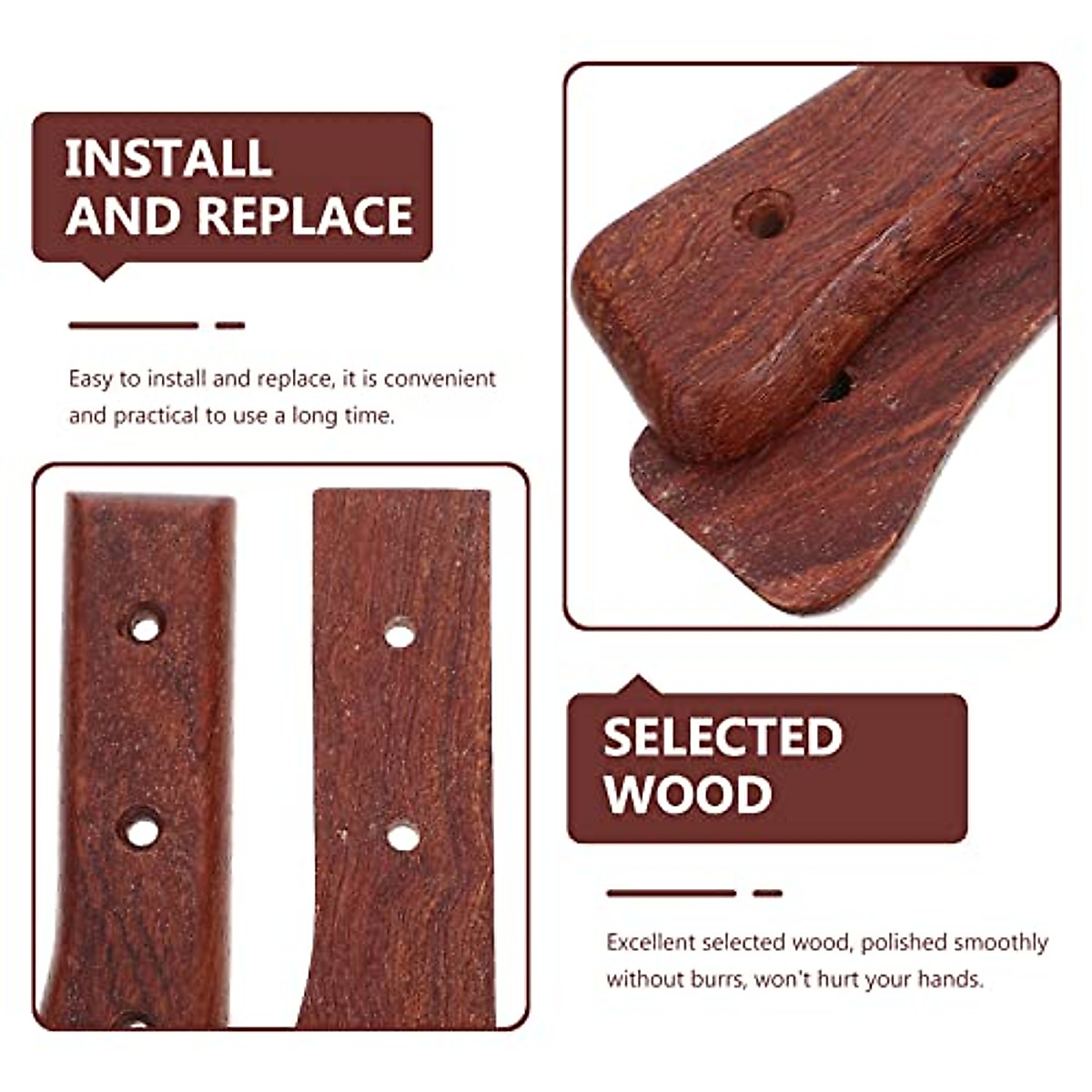 PacuM 2pcs Wood Knife Scales Kitchen Knife Handle Knife Repair Handle for Sashimi Natural Wood Handle Replacement (Color : Light Brown)