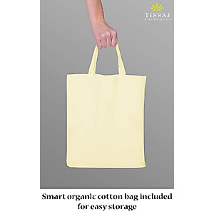 Organic Cotton Duvet Cover Queen/Full – Natural – GOTS Certified – Soft & Smooth Sateen Weave – Secure Fit with Corner Ties & Envelope Closure – Premium Bedding – Machine Washable – Tissaj