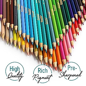 The Mega Deals Colored Pencils with Sketch book. Premium 50 Colored Pencils for Adult Coloring with sketchbook, drawing pad. Artist Color Pencils with sketchbook for drawing.