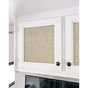 24" Width Natural Real Rattan Wicker Cane Webbing, Rattan Woven Roll Wardrobe Shoe Square Mesh Material for Cabinet & Door (24"X180")