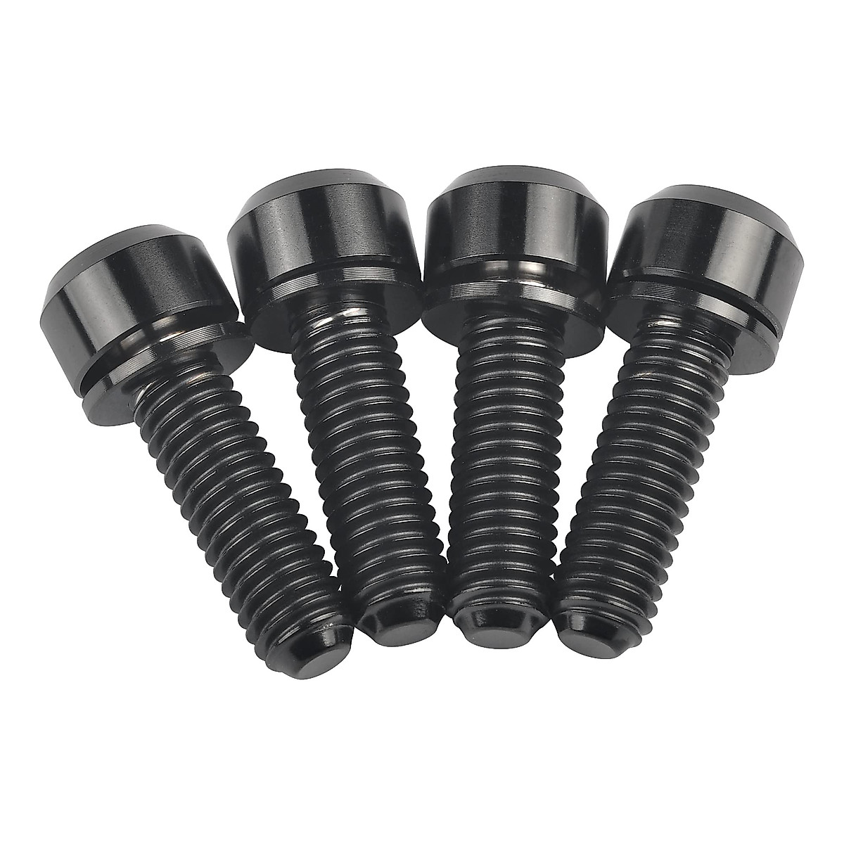 Wanyifa Titanium M6 16 18 20 35mm Allen Hex Bolts with Washers Screw for Bicycle Crank Brakes Pack of 4 (M6X20mm, Black)