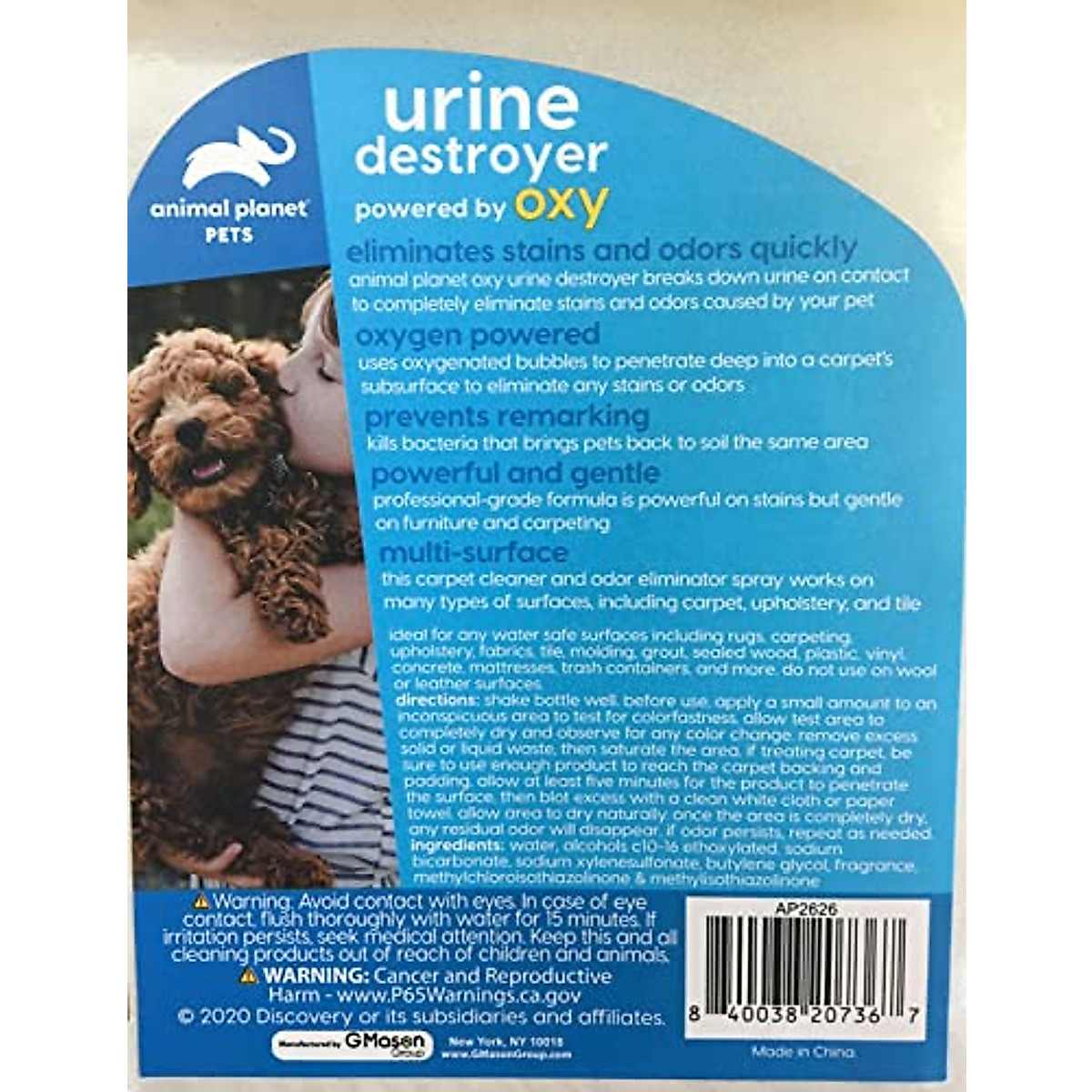 Animal Planet Urine Destroyer Professional Strength ( 32 Oz ) Oxygen Powered Formula Destroys Tough Odors & Stains Yet Gentle On Your Furniture And Carpet