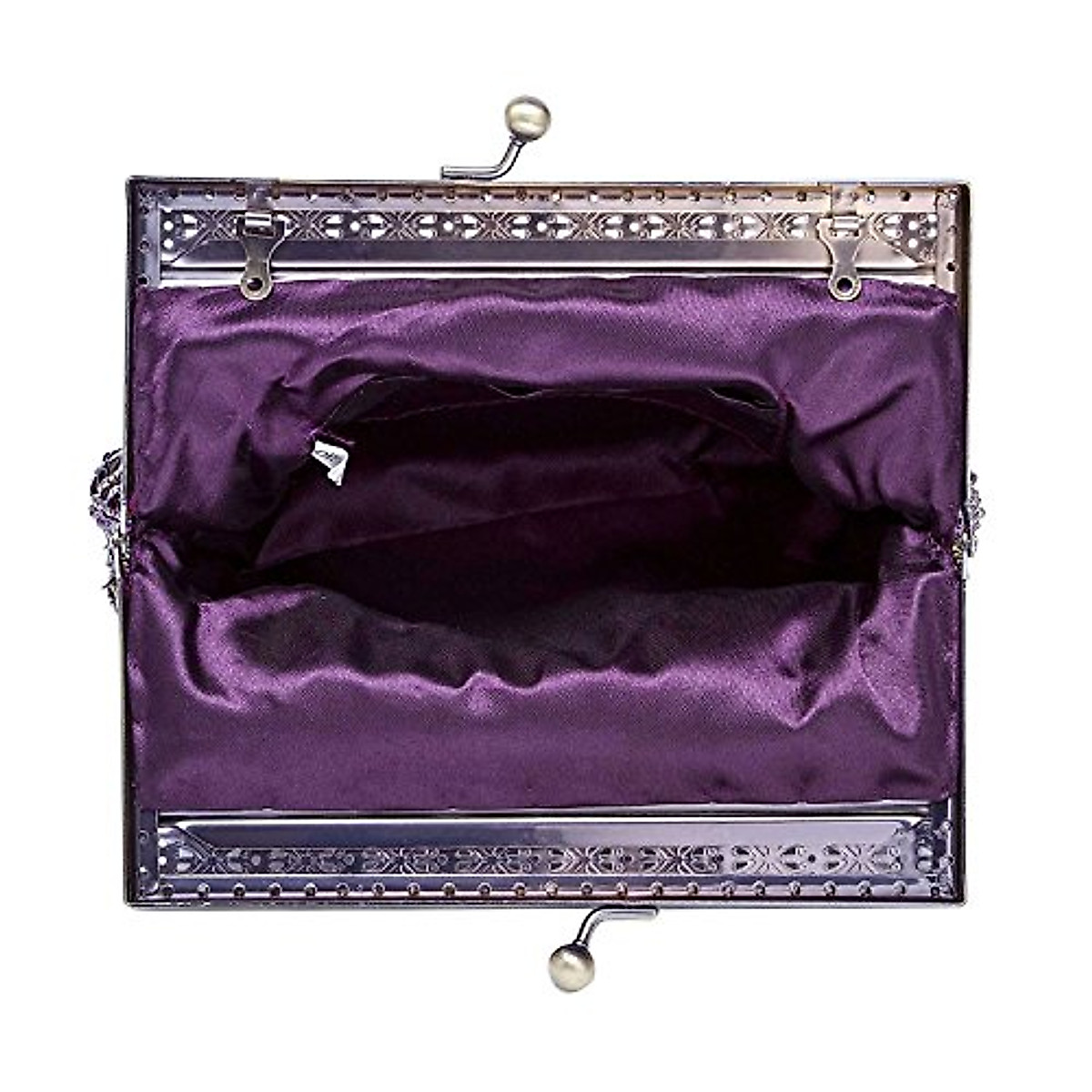 KISSCHIC Vintage Beaded Sequin Peacock Clutch Purse Evening Bags (Purple)