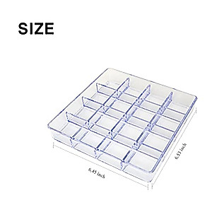 carrotez Jewelry Organizer, 16 Grid, Drawer Organizer, Jewelry Tray, Vanity Organizer, Stackable, Organizer for Makeup, Accessories, Desk, Vanity