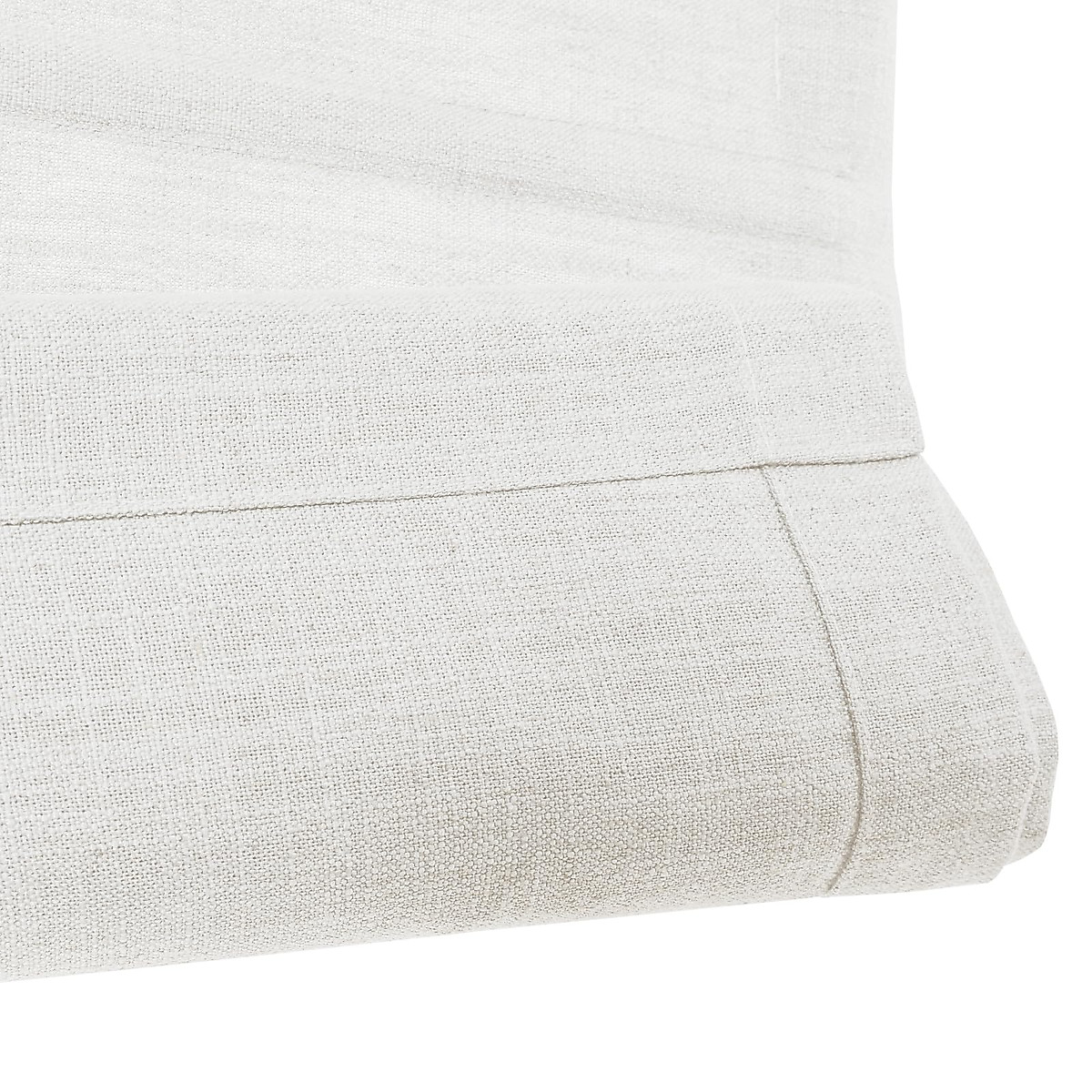 ChadMade Cordless Linen Textured Room Darkening Roman Shade Solid Fabric Window Treatment, Install Hardware Included, Custom Made Blackout Roman Blind for Bedroom, 1 Panel, Beige White