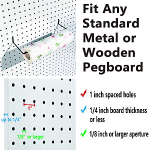 Paper Towel Holder for Pegboard, Extendable, Fit Any Standard Pegboard, 4 Packs, Black
