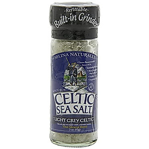 Celtic Sea Salt, Light Grey Grinder, 3 oz White