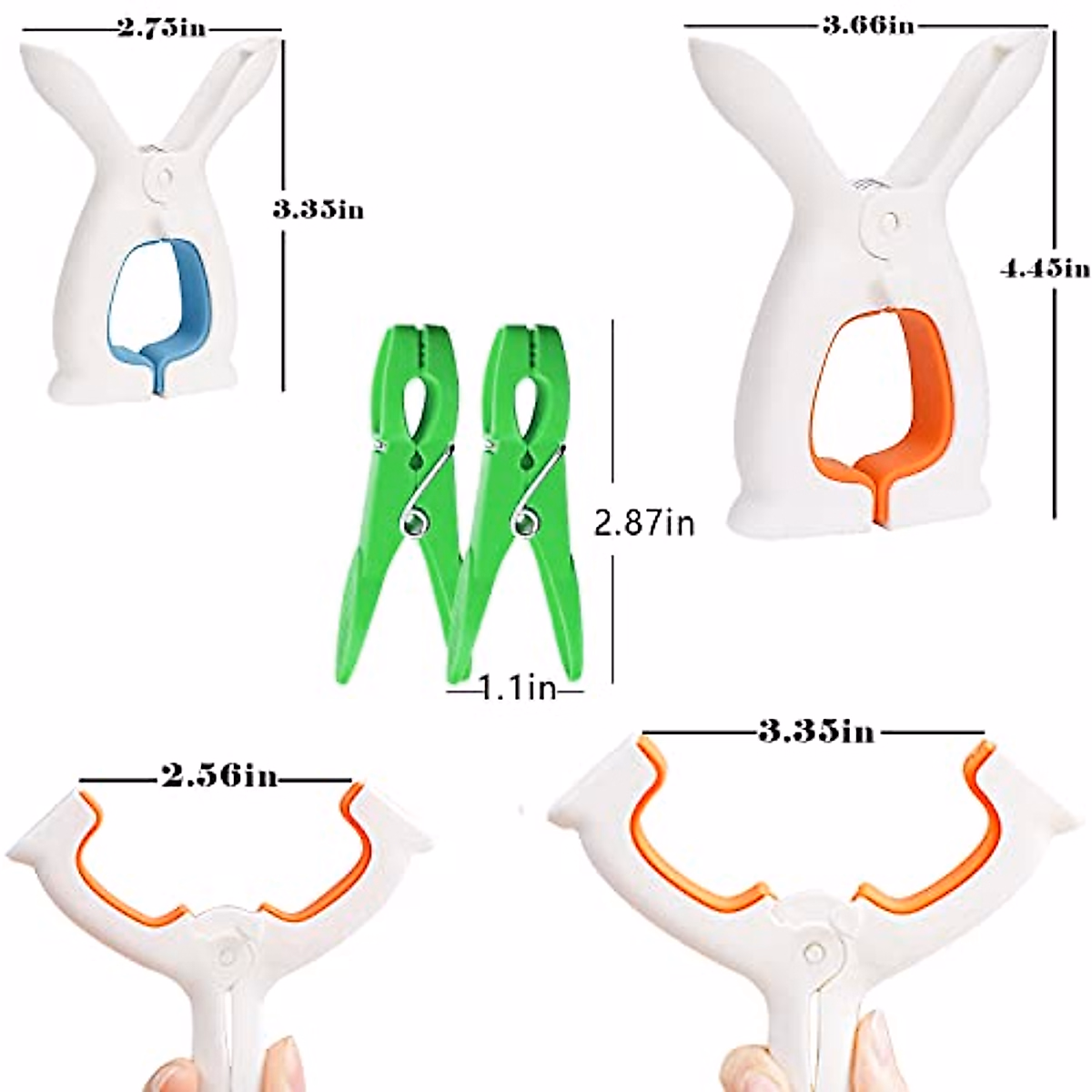 OKGD 36PCS Plastic Quilt Clip in Three Sizes,Beach Towel Clips Clothespins-Keep Your Quilts, Clothes, Towels from Blowing Away