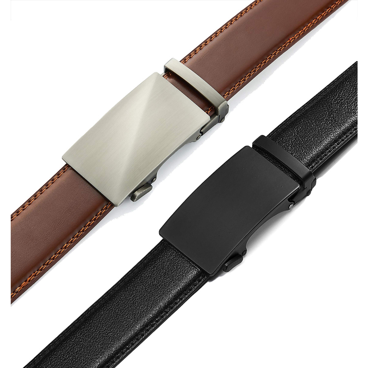 CHAOREN Ratchet Belts for Men 2 Pack - Mens Belt Leather 1 3/8" in Gift Set Box - Meet Almost Any Occasion and Outfit