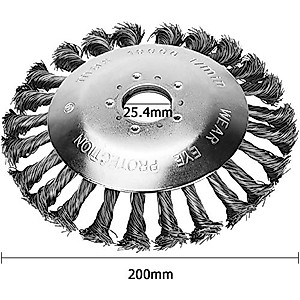 BGTOOL 6 inch Rotary Weed Brush Joint Twist Knot Steel Wire Wheel Brush Disc Trimmer Head 25.4mm x 150mm Universal fit Straight Shaft Trimmer for Sthil Honda etc