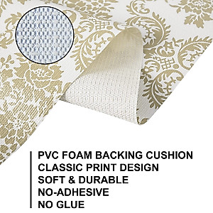 DwellAid Shelf Liner for Kitchen Cabinets Non Adhesive 18inx8ft Gold Kitchen Drawer Liner, Waterproof Shelf Liner Durable Anti-Slip for Kitchen Cabinets Shelf Liner Oil-Proof