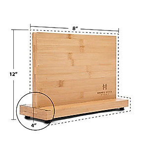 Magnetic Bamboo Knife Block 12", Double sided space saving freestanding storage holder for knives, handmade universal cutlery organizer stand with magnets in a bamboo outer layer, Without Knives