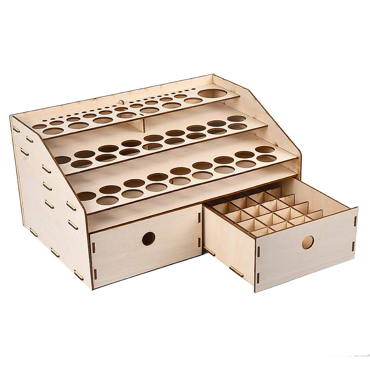 CWDRDX DIY Wooden Organizer Paint Bottles Display Brushes Holder Stand Storage Model Tool