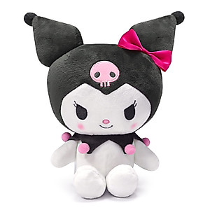 Kawaii Anime Plush Doll 10", Cartoon Stuffed Animal Figure Pillow Toy,Super Cute Plushies Gift for Girls Teens Fans Birthday Decoration (Black Kuro)