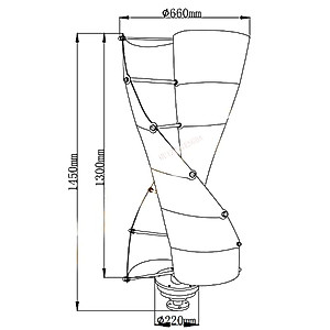 Blue Spiral Wind Power Turbine Generator, 12000W 12V 24V 48V Vertical Magnetic Levitation Wind Turbine Generator for Outdoor Garden Lighting And Power Generation ,12v