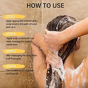 Scalp Scrub with Sea Salt and Ginger, Gentle Scalp Exfoliating, Removes Buildup, Dandruff Dry Scalp Treatment and Nourishing Hair, Parabens-free (10.6 oz / 300 g)