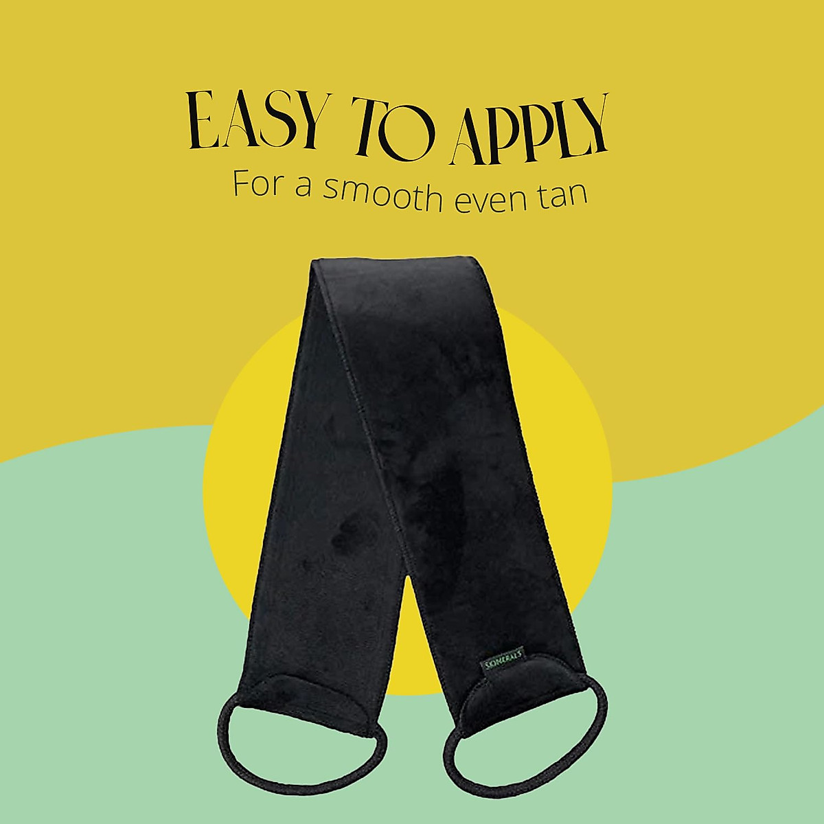 Skinerals Back Lotion & Applicator Mitt Band, Easy-Reach, Flexible Microfiber Design for Seamless Full Back Coverage, Durable, Washable - Essential Self Tanner for an Even Tan, Black