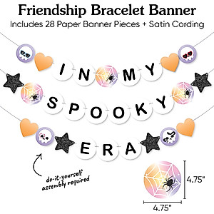 Big Dot of Happiness in My Spooky Era Banner, Ghost Concert Tour Halloween Party Decorations, Large Friendship Bracelet Banners, 28 Pieces